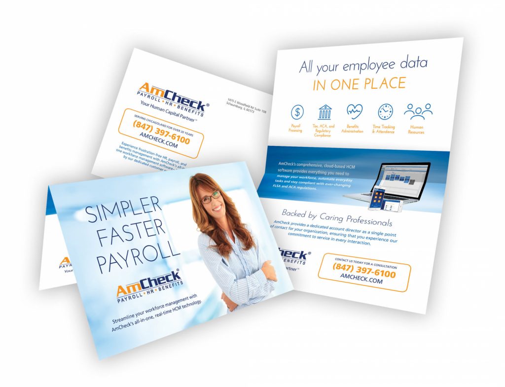 Direct Mail Brochure for AmCheck in Schaumburg | Harvest Media